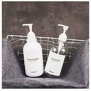 3 Pack of Shampoo and Conditioner Bottles - Apothecary Dispenser Bottle for Bathroom and Kitchen, Refillable Shampoo Bottles for Shampoo Lotion Oil Shower Soap Hand Soap and Dish Soap (Clear)