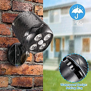 Outdoor Motion Sensor Light Battery Operated, Hotomely IP65 Waterproof Ultra Bright Motion Sensor Outdoor Lights Head Adjustable with 8W 600 Lumen 6000K 4LEDs for Garage Yard Porch and Patio (2 Packs)