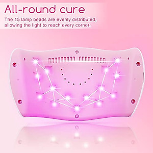 UV Light for Nails,UV LED Nail Lamp,Wisdompark Nail Dryer 72 W Professional Nail UV Light for Gel Polish with Adapter Gel Nails 3 Timers (Large)