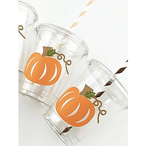 Orange Pumpkin Cups - 12 Ct Kids Birthday Party or Little Pumpkin Baby Shower