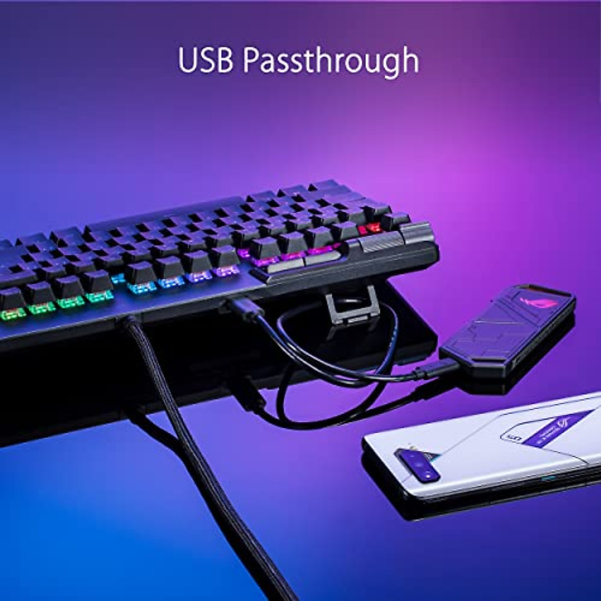 ASUS ROG Strix Flare II 100% RGB Gaming Keyboard, ROG NX Blue Mechanical switches, ABS Engraved keycaps, 8k Hz Polling, Sound-dampening Foam, Media Controls, USB passthrough, Wrist Rest-Black