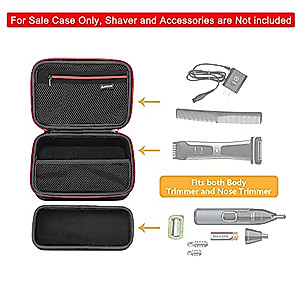 RLSOCO Hard Case Compatible with Philips Bodygroom Series 7000 BG7040/42,BG7030/49,BG2039/42 & Nosetrimmer 3000 NT3600/4 (Case Only)