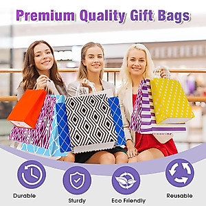 Kosiz 36 Pcs Assorted Sizes Gift Bags Bulk Gift Bag Assortment Different Sizes Birthday Goodie Paper Party Favor Gift Bag for Christmas Teacher Thanksgiving, Etc 8.3" Small, 10.2" Medium, 12.6" Large