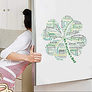 Letters Pattern St. Patrick's Day Wall Stickers Four Leaf Pants Refrigerator Sticker Door Window Combination Set Yoga Studio Lights