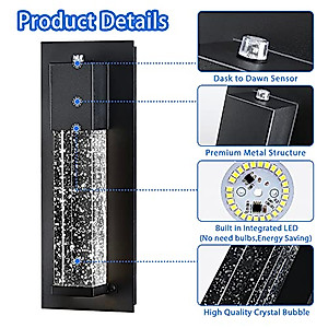 DOCIUEON Indoor Outdoor Wall Lights, Modern Farmhouse Gooseneck Barn Light, Exterior Lighting Fixture Outside Wall Sconce for Porch, Entryways, Patio,Garage 2 Pack (Black(2pk))