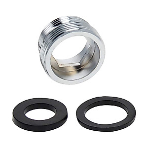 Juvielich Faucet Adapter, Fit for 0.87" Female Thread to 0.79" Male Thread Faucet Adapter, Rustproof Copper Faucet Adapter for Sink Faucets Silver