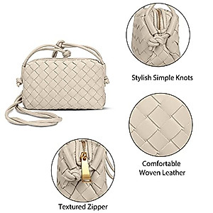 Small Crossbody Shoulder Bag for Women, Mini Camera Bag Card Holder Wallet Purse and Hand-Woven Handbags