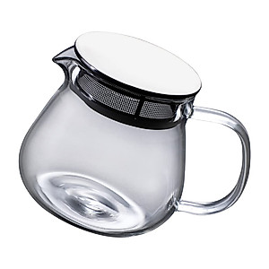 HEMOTON Microwave Tea Kettle Glass Teapot with Stainless Steel Infuser Stovetop Safe Tea Kettle Microwave Dishwasher Safe Tea Pot Loose Leaf Tea Maker 460ml Tea Pot (EI633HAD355QB015T), 15X10X9CM