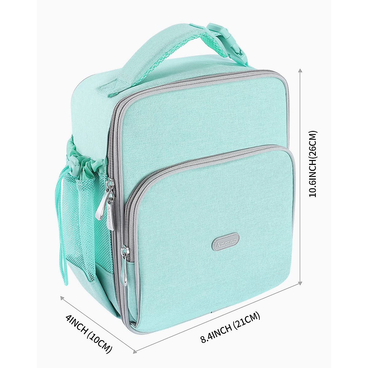 Amersun Kids Insulated Lunch Box[Patent Design], Lunch cooler with Multi-pocket, Keep Food Warm Cold & Durable School Lunch Bag for Kids Teen Girls Boys, Lunch Tote Bag for Children, Light Blue