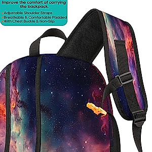 Elementary School Bags for Teens, Galaxy Nebula Kids Backpacks Galaxy Space Star Lightweight Bookbags Waterproof Sturdy Schoolbag Daypack for Girls Boys