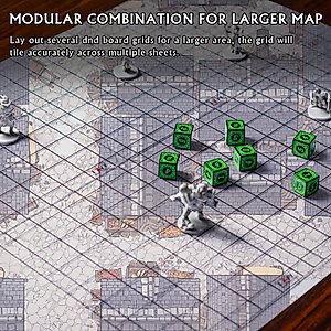 CZYY Acrylic Game Mat 1" Square Grid Overlay Set of 2, 6"x8" Battle Map Board Clear & Durable - Great for Dungeons and Dragons, Pathfinder and Other Tabletop RPG