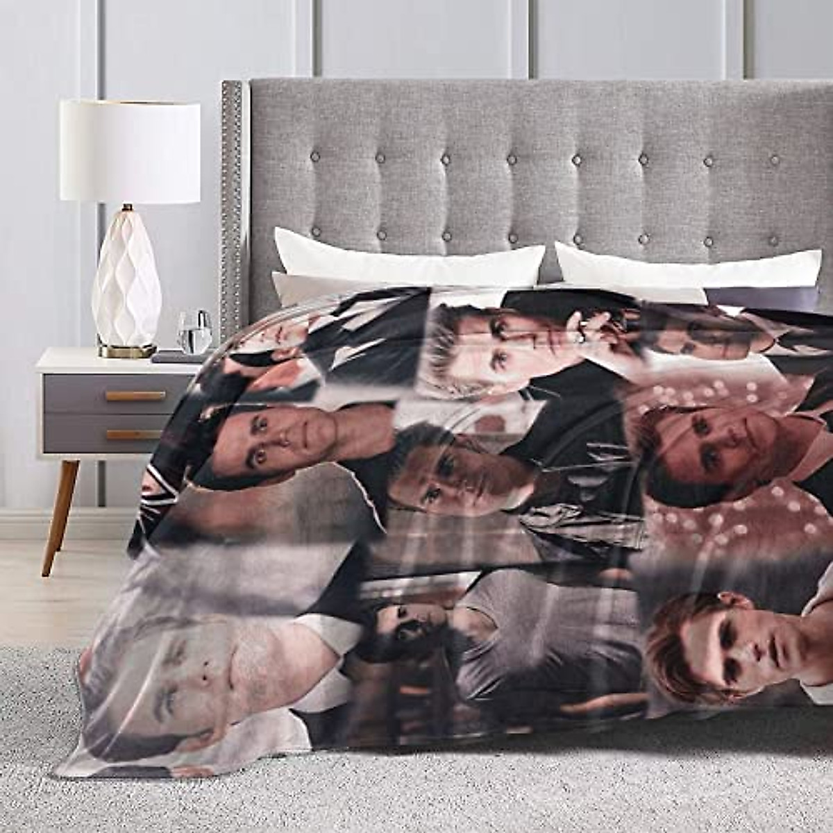 Stefan Salvatore Throw Blanket Super Soft Fleece Blanket for Couch Bed Sofa Car，Lightweight Plush Blankets for Women Men Kid Bedroom Living Rooms Office All Season 50"x40"
