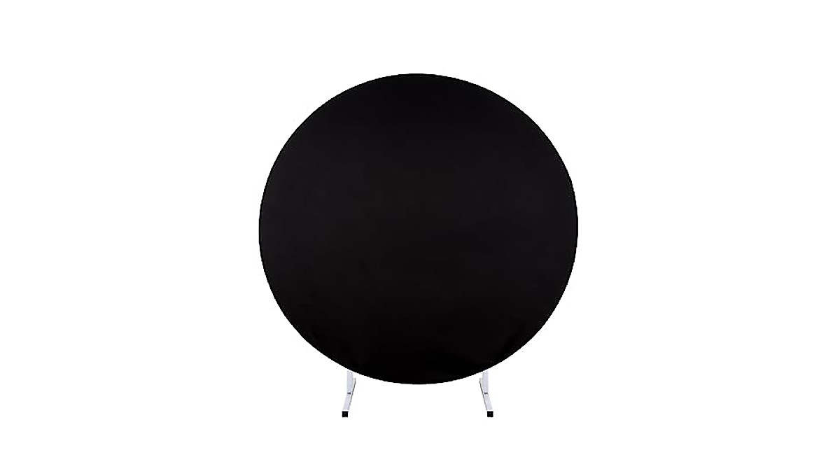 Black Round Backdrop Cover for Halloween & Events - 7.2ft Circle Decor