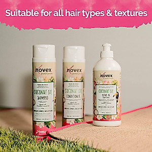 Novex Coconut Oil Leave in Conditioner, Smooth and Sily Hair, White, 10.5 Oz Bottle