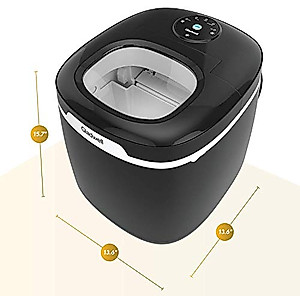 Gladwell, Countertop Ice Maker Machine, Portable Bullet Ice Cube Makers, Makes 50 pounds of Ice Cubes Small and Regular, Low Noise No Plumbing Easy to Clean Mini Machines, Jet Black