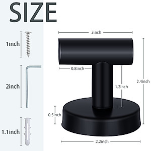 Moptrek Hooks, Bathroom Hook SUS 304 Stainless Steel Heavy Duty Door Hanger Coat Robe Clothes Modern Wall Hook Holder for Bathroom Kitchen Bedroom Pool Hotel 4 Packs (Matte Black)