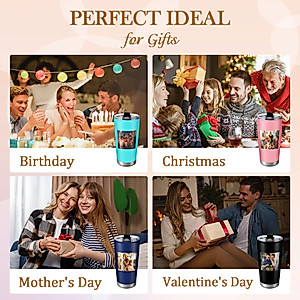 Personalized Coffee Tumbler with Picture & Text, Custom 20oz Insulated Stainless Steel Coffee Mugs, Customized Travel Tumbler Cups with Lids, Gift for Wedding, Anniversary, Birthday