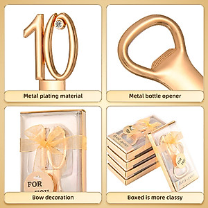 24 Pieces/Packs 10 Bottle Openers for 10th Birthday Party Favors Wedding Anniversary Gidts Decorations or Souvenirs for Guests with Gift Boxes Party Giveaways for Adults (10)