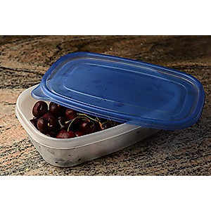 EcoQuality [3 PACK] 64oz Rectangular Oblong Plastic Reusable Storage Containers with Snap On Lids - Airtight Stackable Reusable Plastic Food Storage, Leak-Proof, Meal Prep, Lunch, Togo, BPA-Free