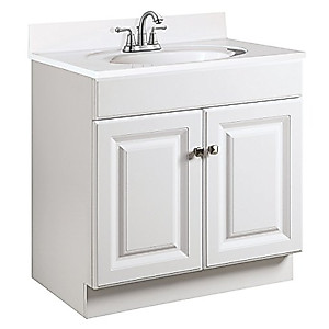 Design House 597153 Wyndham Unassembled Bathroom Vanity Cabinet Without Top, 30 x 21/2 Door, White