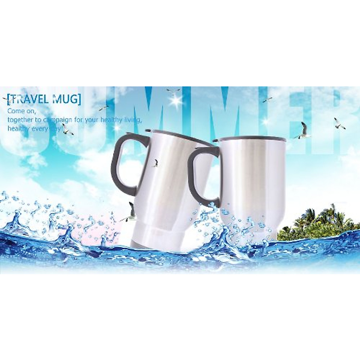 Funny I don't need Google My husband knows everything Stainless Steel Travel Mug Sliver 14 Ounce Coffee/Tea Mug - Personalized Gift For Birthday,Christmas And New Year