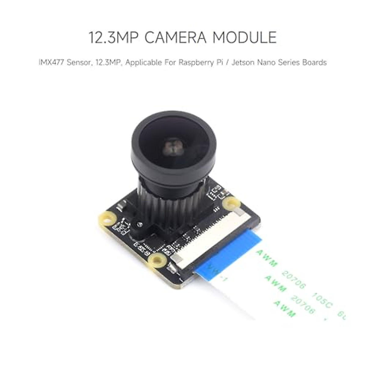 Waveshare IMX477-160 12.3MP Camera 160° FOV 4056 × 3040 Resolution Compatible with Jetson Nano/Compute Module