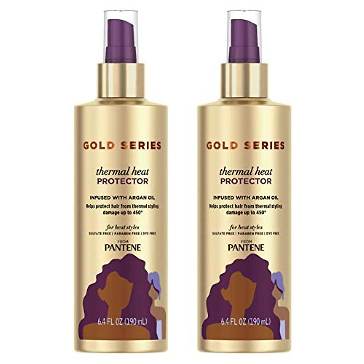 Pantene Gold Series Thermal Heat Protector 6.4 Ounce Pump (190ml) (2 Pack)