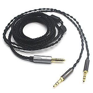 Youkamoo 4.4mm Balanced Headphone Replacement Cable Compatible for Hifiman HE4XX HE-400i 8 Core Braided Silver Plated Headphone Upgrade Cable (Dual 3.5mm Male Version) 4 ft (1.22 m)