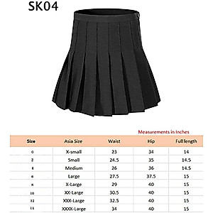 Beautifulfashionlife Girl`s High Waist Solid Pleated Mini Slim Single Tennis dress Skirts (XS, Black)