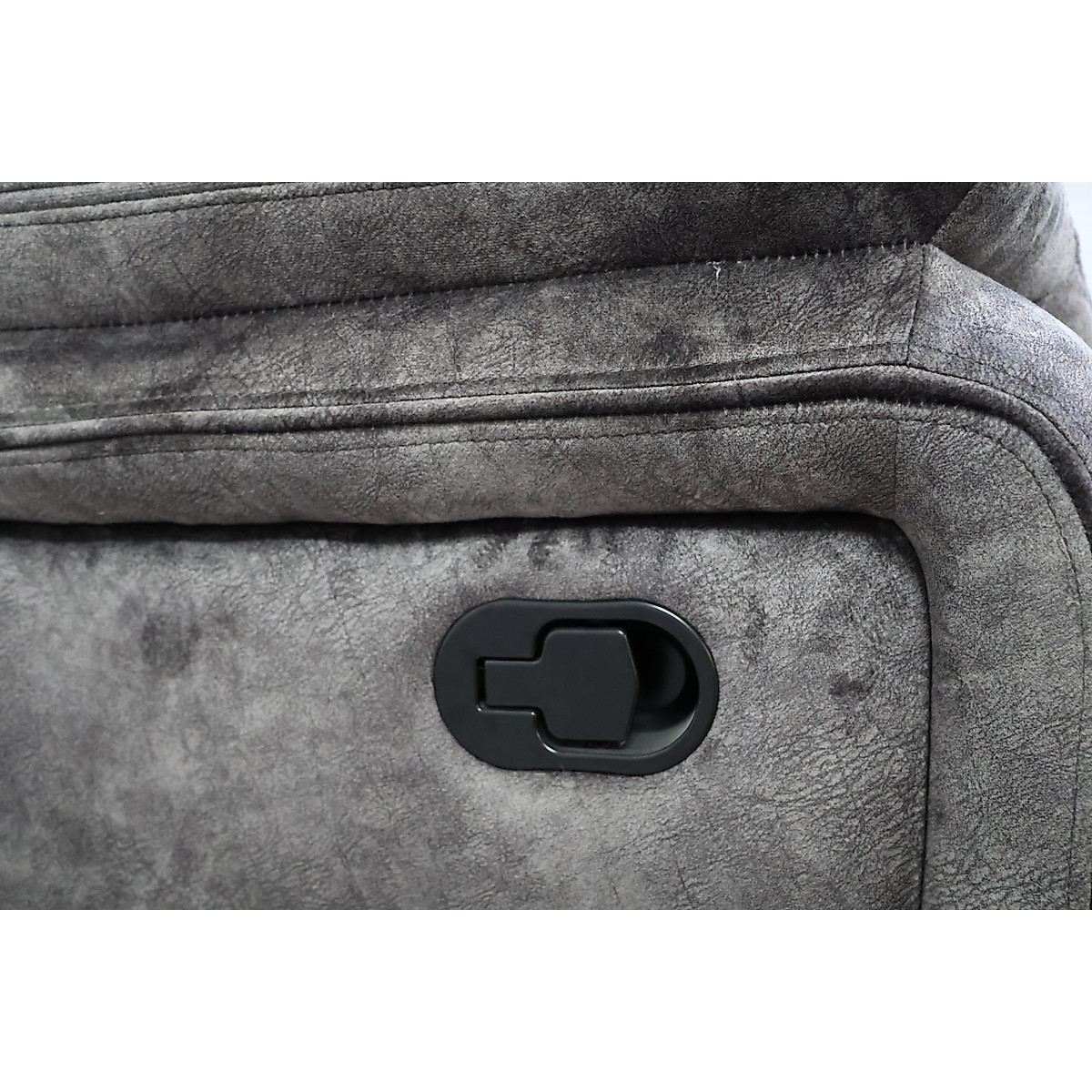 New Classic Furniture Park City Polyester Manual Sofa with Dual Recliner, Slate