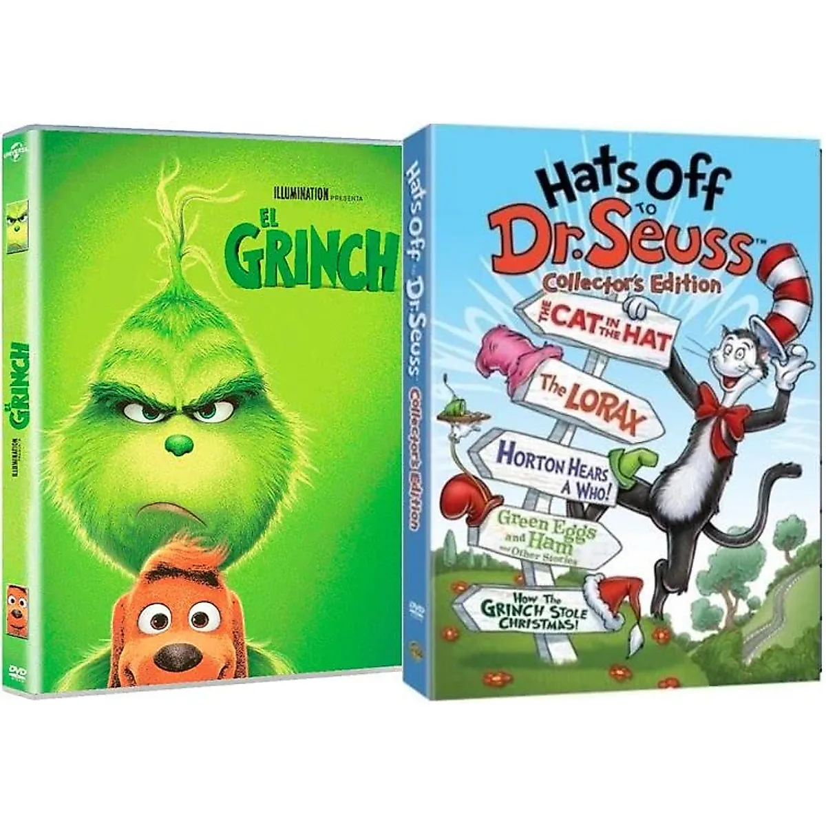The Grinch Animated Double Feature: How the Grinch Stole Christmas [1966, Boris Karloff] / The Grinch [2018, Benedict Cumberbatch] Plus Dr. Seuss the Lorax, Cat in the Hat, Horton Hears a Who, Green