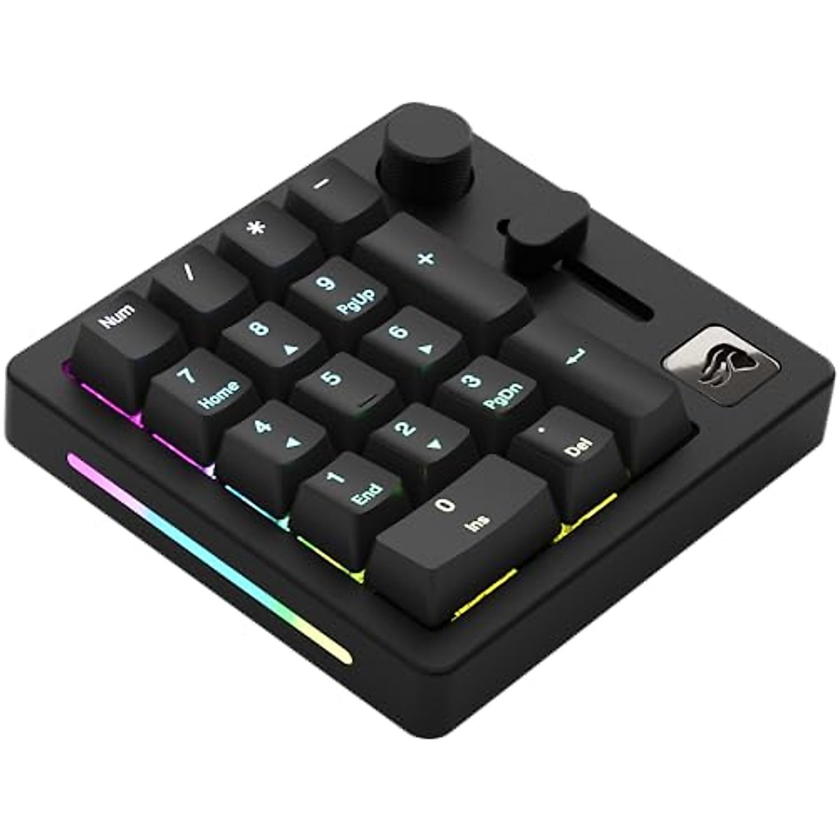 Glorious GMMK Macro Pad - Black Mechanical Numpad - 10 Key USB Keypad - Hotswap, Programmable Volume Knob, RGB Backlit, Wired & Wireless Bluetooth- Gaming Keyboard Number Pad