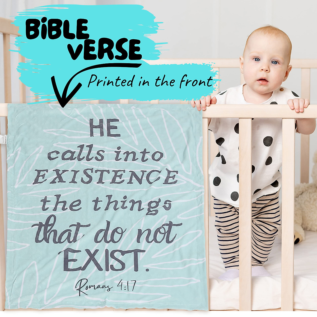 Mr. Pen- Baby Blanket with Bible Verse, 27 X 40 Inch, Unisex, Bible Quote Blanket, Plush Baby Blankets, Soft Baby Blankets, Newborn Blanket, Blanket Baby, Bible Verse Blanket