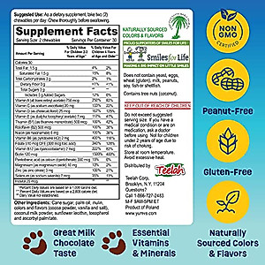 Yum-Vs - Kids Multivitamin Chewable Chocolate Bears - Multivitamin for Kids Supplement - 16 Vitamins & Minerals - Kids Vitamins Including D, Zinc, C, B Complex & More, Multi Vitamins for Kids 60 Count