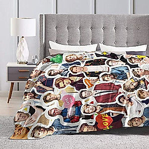 Blanket Jace Norman Soft and Comfortable Warm Fleece Blanket for Sofa,Office Bed car Camp Couch Cozy Plush Throw Blankets Beach Blankets