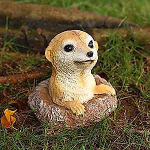 BLLTLLW Meerkat Statue Garden Decor Lawn Animal Art Sculpture Ourdoor Decoration Funny Yard Ornaments Resin Figurine for Garden or Home 5.3inch