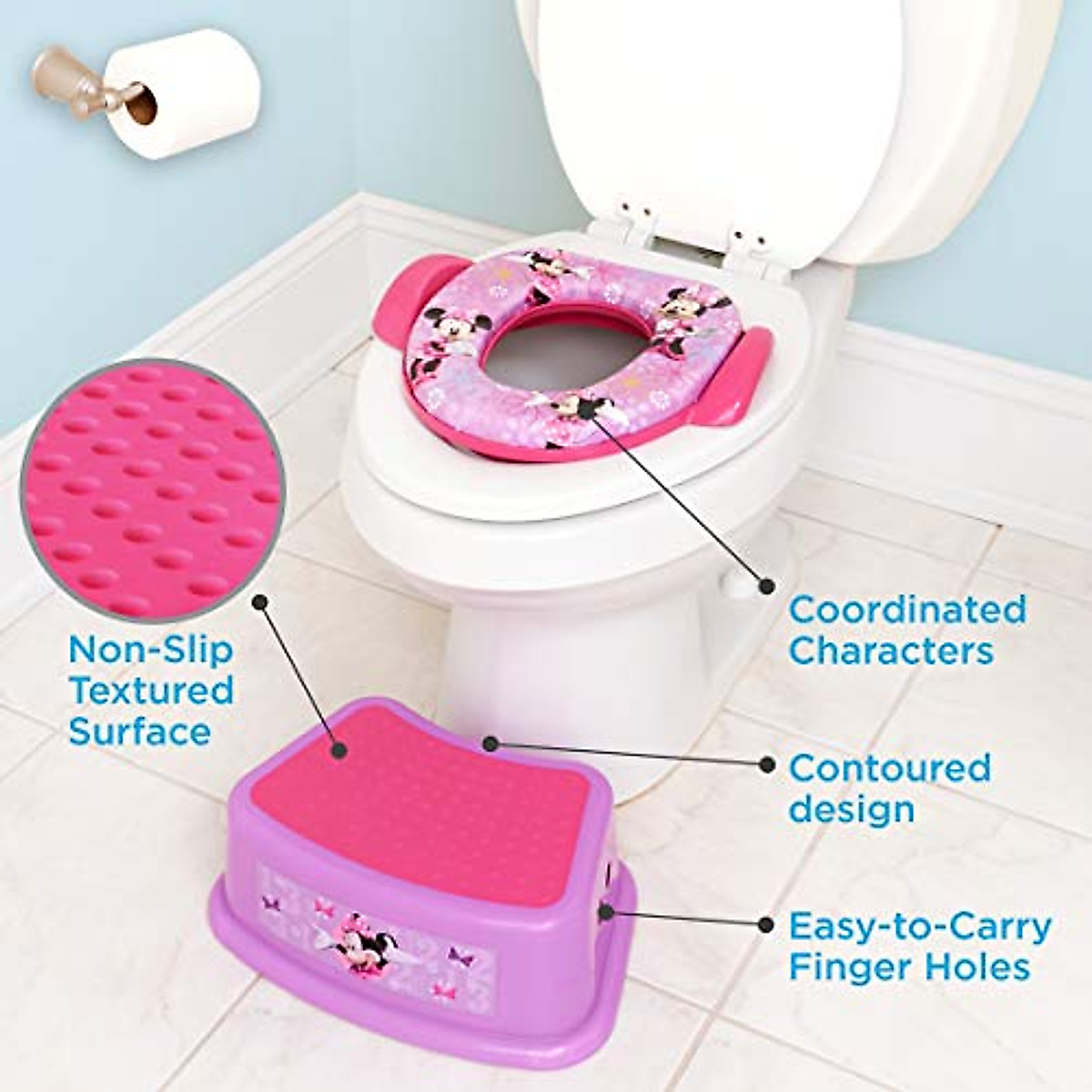 Ginsey Disney Minnie Mouse 4 Piece Premium Potty Training Starter Set