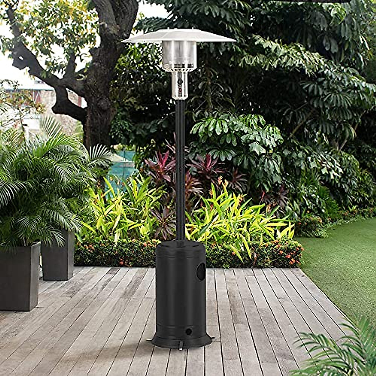 Outdoor Heaters, 46000 BTU Gas Patio Heaters - Commercial Propane Outside Heaters, Portable Propane Heaters Outdoor with Simple Ignition System, Wheels for Porch, Garden Wedding, Party
