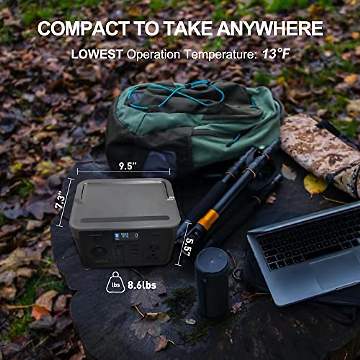 Portable Power Station 300W Solar Generator LiFePO4 Power Station 299.5Wh with 2*AC & PD60W Bi-directional Outlets Solar Powered Generators Backup Battery for Camping Outdoor CPAP Home(300W)