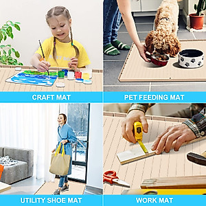 Under Sink Mat, 34" x 22" Under Sink Mats for Kitchen Waterproof - Silicone Under Sink Liner Drip Tray with Drain Hole, Sink Cabinet Protector Mat for Kitchen & Bathroom (Beige)