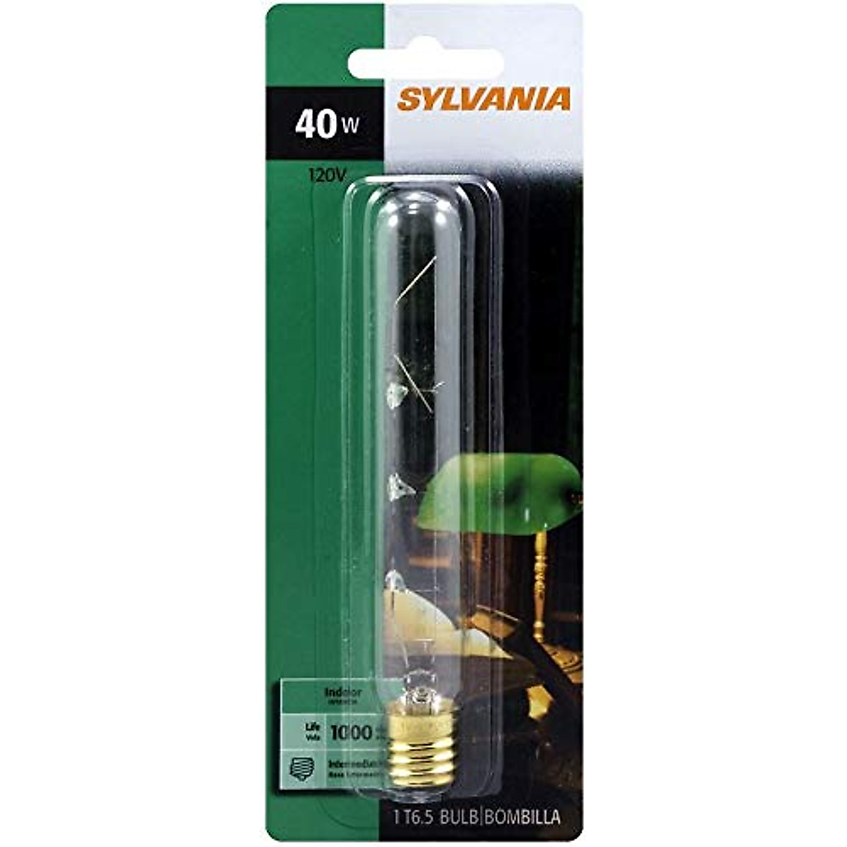 Sylvania 18152 40-Watt Clear Tubular Intermediate Base Incandescent T6.5 Bulb 1 Count (Pack of 1)