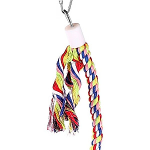 Bvanki Bird Rope Toys,49 inch Long Parrot Bungees Rope Toys, Large Medium and Small Parrot Toys Spiral Standing Toys (Medium 49 Inch)
