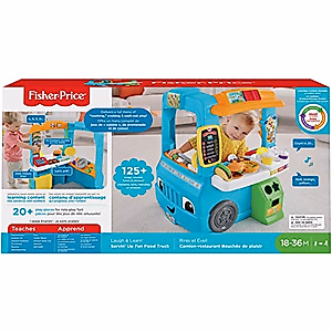 Fisher-Price Laugh & Learn Toddler Learning Toy Servin’ Up Fun Food Truck Electronic Playset With 24 Accessories For Ages 18+ Months