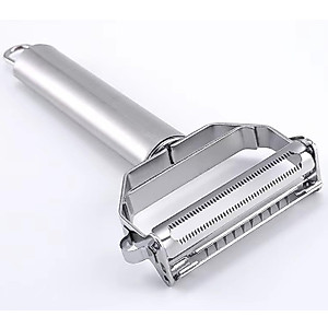 Vegetable Peeler，SZYIKUER Stainless Steel 2 in 1 Julienne Vegetable Peeler Perfect for Carrot Potato Melon Gadget Vegetable Fruit