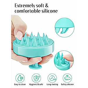 HEETA Hair Shampoo Brush, Scalp Care Hair Brush with Soft Silicone Scalp Massager (Green)