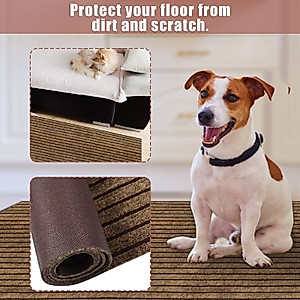 ZGR Runner Rug 2 ft x 6 ft Indoor/Outdoor Low Profile, Hallway, Kitchen, Patio, Deck Area, RV, Entryway, Garage, with Natural Non-Slip Rubber Backing, Brown with Brown Stripe, Custom