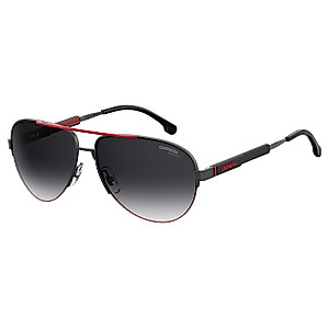 Carrera 8030/S Sunglasses CA8030S-0SVK-9O-6215 - Semi Matte Ru Black Frame, Dark Gray Gradient