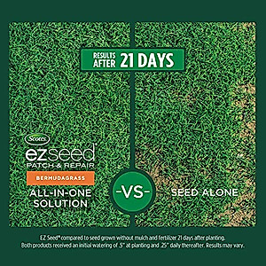 Scotts EZ Seed Patch and Repair Bermudagrass, 10 lb. - Combination Mulch, Seed, and Fertilizer - Tackifier Reduces Seed Wash-Away - Even Grows in Scorching Heat - Covers up to 225 sq. ft.