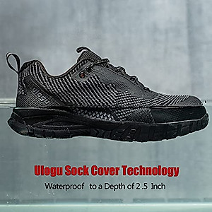 Hiking Shoes for Men Waterproof Lightweight Non Slip Comfortable Breathable Work Walking Trekking Trails Rain Outdoor Ankle Boots impermeable antideslizantes Zapatos de senderismo para Hombre Black