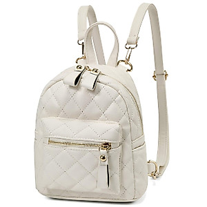 Kasqo Mini Backpack Purse for Women, Small Lightweight PU Leather Shoulder Bags Quilted Purses and Handbags